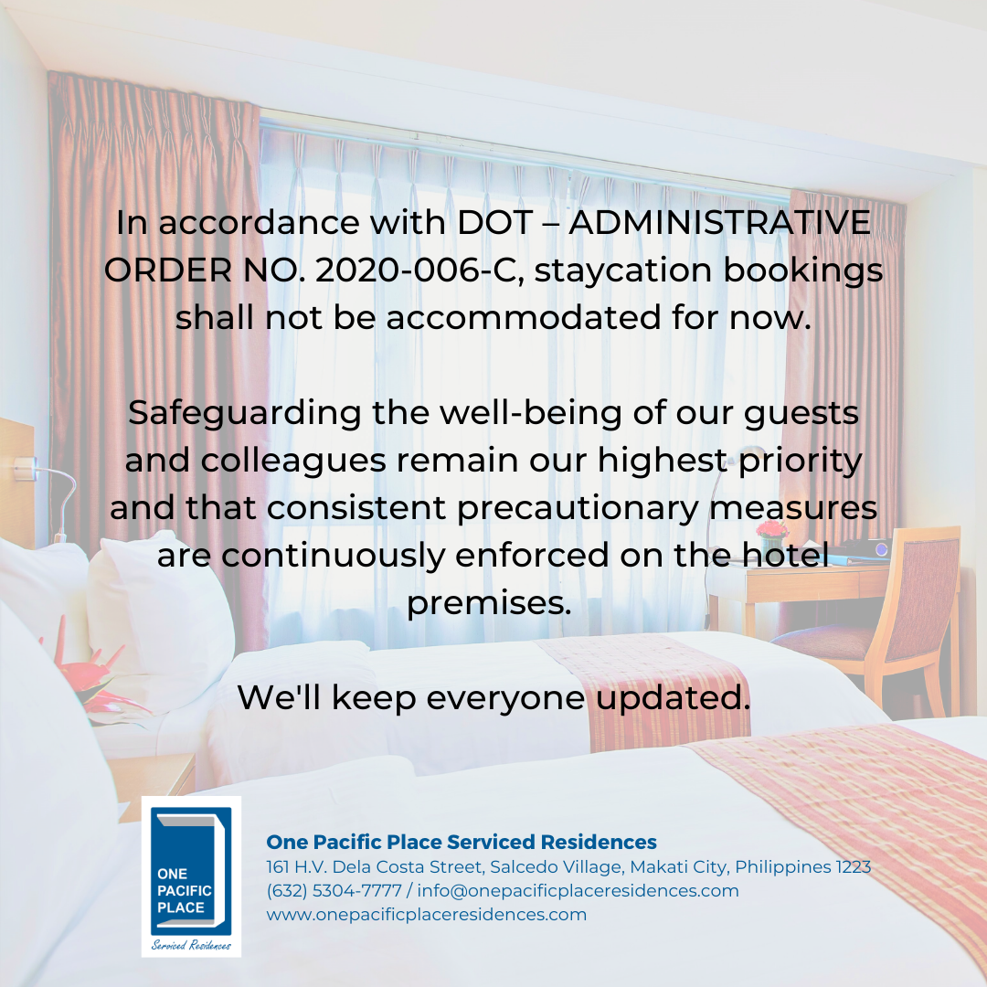 Reservation - One Pacific Place Serviced Residences